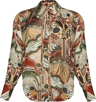 Chufy Hemd mit abstraktem Print - Nude