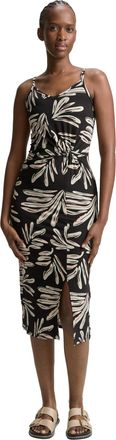 Tom Tailor Damen 1046704 Kleid, 37993 - Abstract Black Beige Print, XS EU