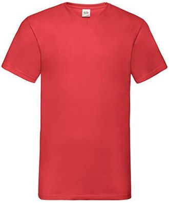 Fruit Of The Loom T-Shirt &agrave; Manches Courtes et col en V pour Homme (3XL) (Rouge)