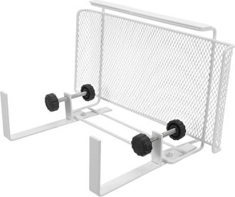 IFUNDOM SAFIGLE Metall Kabelmanagement Untertischregal mit Klemme Wei&szlig; Schreibtisch Kabelorganisator und Aufbewahrungskorb f&uuml;r B&uuml;robedarf Kabel und Papier Sta