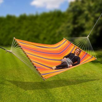 Dema Hamac en lin colour 200 kg surface de couche 2100 x 1450 mm jardin