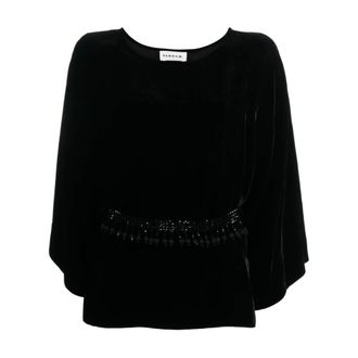 P.A.R.O.S.H. Schwarze Bluse 013 - - Blouses & Shirts - Damen - Schwarzk - S