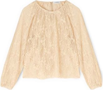 Motivi Femme, Blouses et Chemises, Beige, Taille: 42 FR Blouse en dentelle &agrave; manches longues