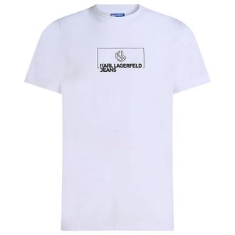 Karl Lagerfeld Slim Outline Logo Tee, White, L