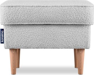 Konsimo Sitzhocker zeitloses Design hohe F&uuml;&szlig;e STRALIS, Hellgrau, Stoff, Scandinavian, 41x43x56cm