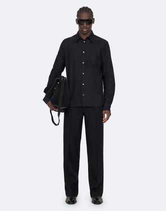 AllSaints chemise Duke &agrave; manches longues bleu encre