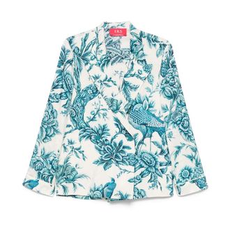 F.R.S. For Restless Sleepers Blau Blumendruck Doppelreihiges Hemd - - Jackets - Damen - Blau - M