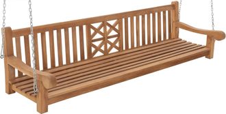 Clp Schaukelbank Farm I Gartenschaukel aus Teakholz I Holzschaukel wetterfest und massiv I mit Befestigungsmaterial, Farbe:Teak, Größe:240 cm