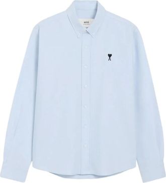 Ami Homme, Chemises, Bleu, Taille: L Oxford Cotton Button-down Shirt