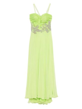 Gemy Maalouf robe &agrave; volants - Vert