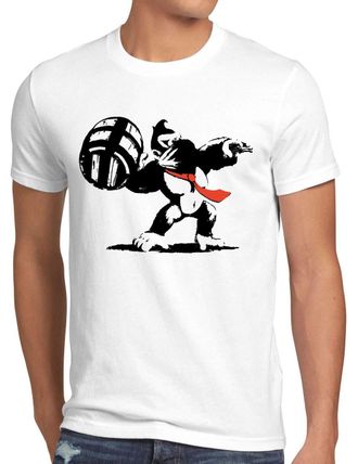 style3 Graffiti Kong Herren T-Shirt Donkey pop Art Banksy Geek SNES Nerd Gamer, Gr&ouml;&szlig;e:XXL, Farbe:Wei&szlig;