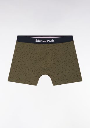 Eden Park Boxer En Jersey De Coton Stretch À Micromotifs Kaki