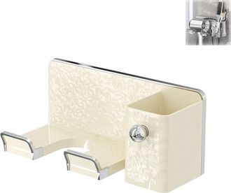 Generic F&ouml;nhalter Ohne Bohren, F&ouml;hnhalter Wand Ohne Bohren, F&ouml;hn Halterung mit Steckerhalter & Aufbewahrung mit Kabelhalter und Ablagefach Passen die Meisten 