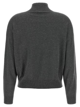 PESERICO Lam&eacute; Thread Turtleneck Sweater - Grey