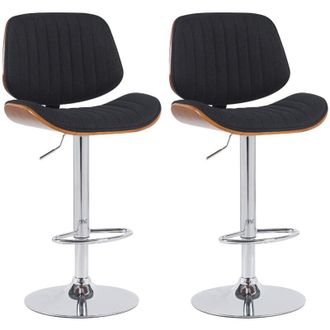 Clp 2er Set Barhocker Clawson Stoff walnuss/schwarz chrom