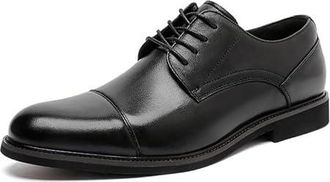 Generic Chaussures Oxford Formelles for Hommes, à Lacets, Bout Rond Bruni, Bout renforcé, Chaussures Derby en Cuir, résistantes, antidérapantes, Talon Bloc, C