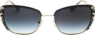 Guess Sonnenbrille Mit Leopardenmuster In Gold