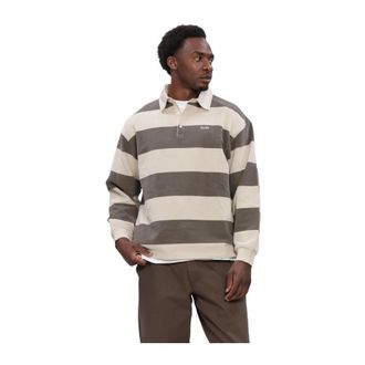 For&eacute;t Match Rugby Sweatshirt Wood Stripe - - Tops - Herren - Beige - M