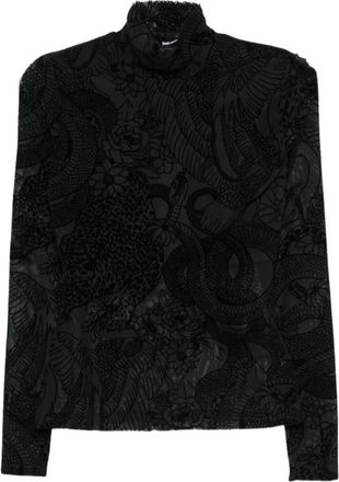 Just Cavalli Longsleeve Top - - Tops - Damen - Schwarzk - S