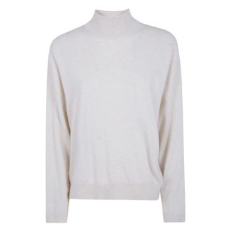 Brunello Cucinelli Col roul&eacute;s - Femme - Pulls - Beige - Taille: 36 FR
