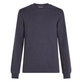 Calvin Klein Schmaler Langarm-Waffel-T-Shirt - - Knitwear - Herren - Blau - M