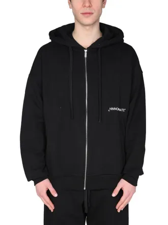 Hinnominate Zip-Front Cotton Sweatshirt - Black