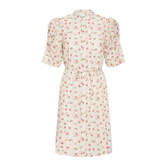 Ichi Stilvolles Kleid mit Lachsrosenblumen - - Dresses - Damen - Mehrfarbig - XL