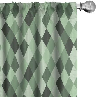 Abakuhaus geometrische Rhombus Vorh&auml;nge, Gardinen, Gr&uuml;ner Hues Argyle, Fensterbehandlungen f&uuml;r Wohnzimmer Schlafzimmer Dekor, 2 St&uuml;ck 75 cm b x 225 cm h, Hellgr