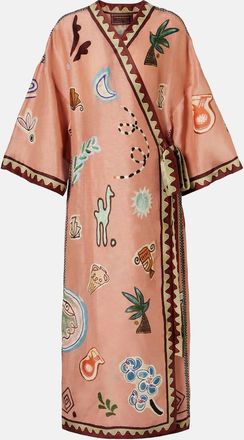 Alemais Al&eacute;mais Midikleid aus Leinen und Seide