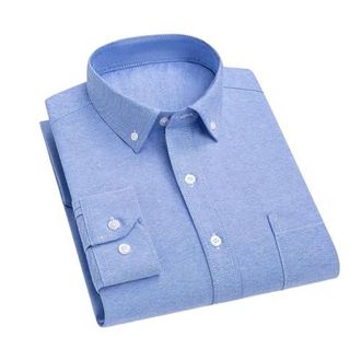 Generic Chemise en coton &agrave; manches longues pour homme - Motif &eacute;cossais Oxford - Style d&eacute;contract&eacute; - Solide - Imprim&eacute; r&eacute;gulier, Cx18, 4XL
