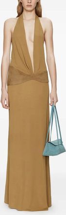 CHRISTOPHER ESBER Contour Neckholder-Kleid mit G&uuml;rtel - Nude
