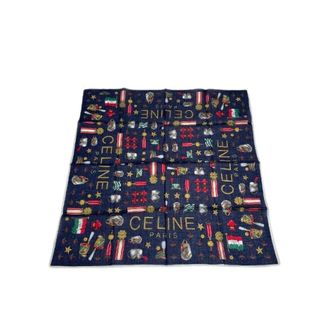 Celine Pre-owned Silk Scarf - Femme - Pre-owned - Bleu - Taille: ONE Size