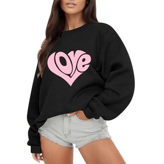 Generic Sweat &agrave; capuche &agrave; manches longues et col rond pour femme 2026, Noir, XXL
