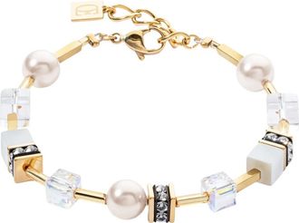 Coeur de Lion Armband - GeoCUBE Iconic Pearl Mix Armband - Gr. ONE SIZE - in Wei&szlig; - f&uuml;r Damen