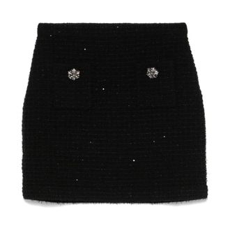 Self Portrait Textured Knit Mini Skirt - - Skirts - Damen - Schwarzk - L