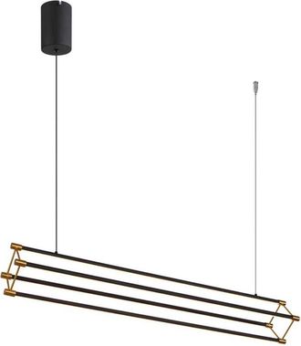 Globo Lighting Pendellampe H&auml;ngelampe Esstischleuchte Stab Design schwarz gold led h 150 cm