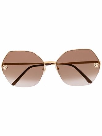 Cartier lunettes de soleil &agrave; monture g&eacute;om&eacute;trique - Or
