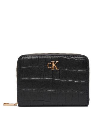 Calvin Klein Geldb&ouml;rse Ck Croc Medium Flap Zip Around LV04F1095G Schwarz