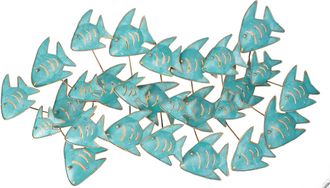 Guru Shop Exotische Wanddekoration Fischschwarm - Modell 1, 40x80x10 cm