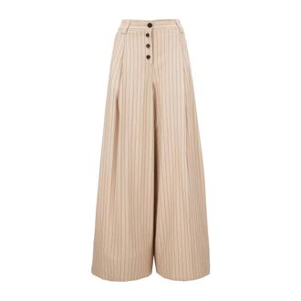 Paul Smith Femme, Pantalons, Beige, Taille: 36 FR Pantalon Large
