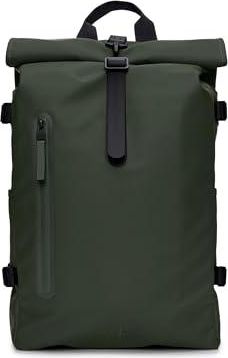 Rains Rolltop Sac à dos imperméable avec rabat enroulable, pour homme et femme, vert, Large, Moderne