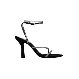 3Juin Schwarze Samt High Heel Sandalen - - Shoes - Damen - Schwarzk - 37 EU