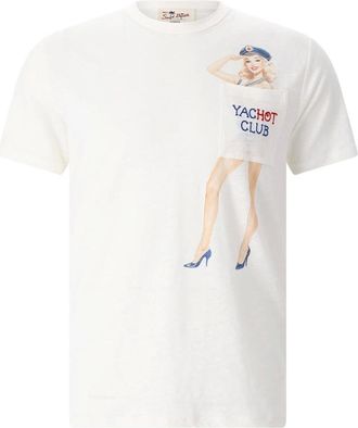 MC2 Saint Barth Homme, Tops, Beige, Taille: M T-Shirt en lin