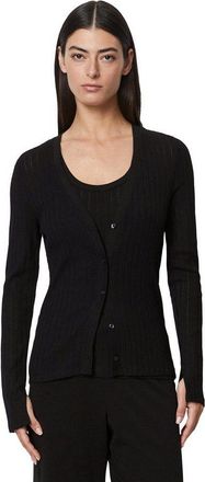 Marc O'Polo Strickjacke Pointelle-Cardigan regular, leicht durchscheinend