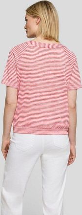Rabe Kurzarmshirt im Streifen-Look und mit Rundhals