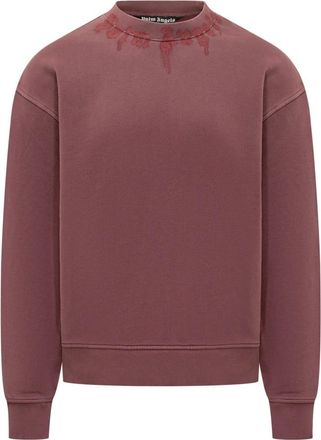 Palm Angels Homme, Sweatshirts et sweats &agrave; capuche, Rouge, Taille: S Neck Logo SweaT-shirt