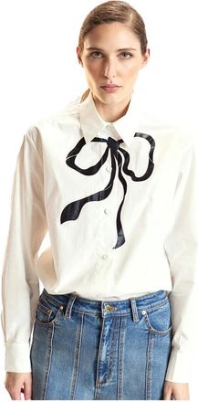 Cynthia Rowley Femme, Blouses et Chemises, Blanc, Taille: 42 FR Chemise &agrave; Imprim&eacute;e M&eacute;tallis&eacute;e