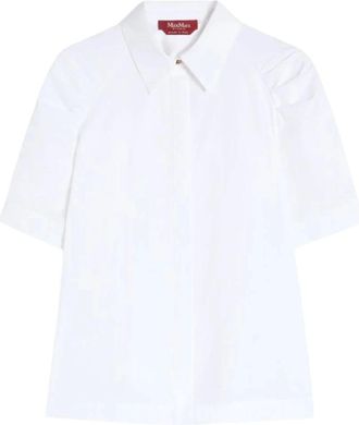 Max Mara Femme, Blouses et Chemises, Blanc, Taille: 36 FR Cotton poplin shirt