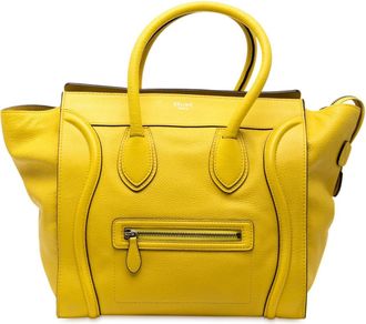 Celine Shopper - Mini Calfskin Luggage Tote - Gr. unisize - in Gelb - f&uuml;r Damen