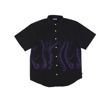 Octopus Homme, Chemises, Noir, Taille: M Chemise à Manches Courtes Imprimé Tentacules